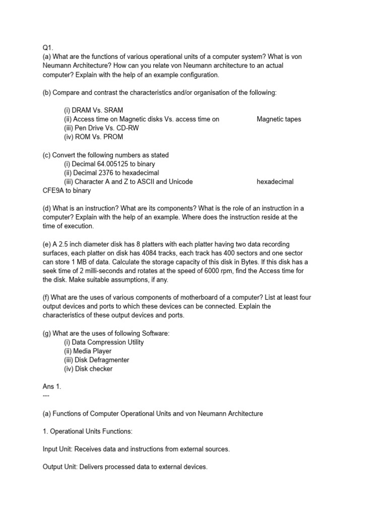 Cs theory | PDF | Computer Data Storage | Random Access Memory