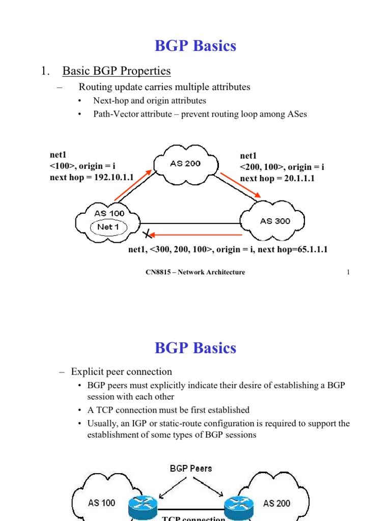 BGP Basics | PDF | Routing | Router (Computing) BGP Basics | PDF | Routing | Router (Computing)