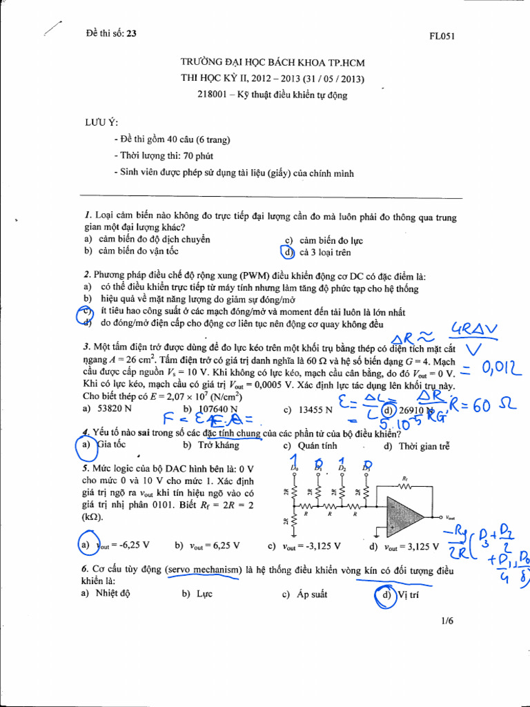 KTDKTD-Dap-an-Thi-HK2.12.13 | PDF