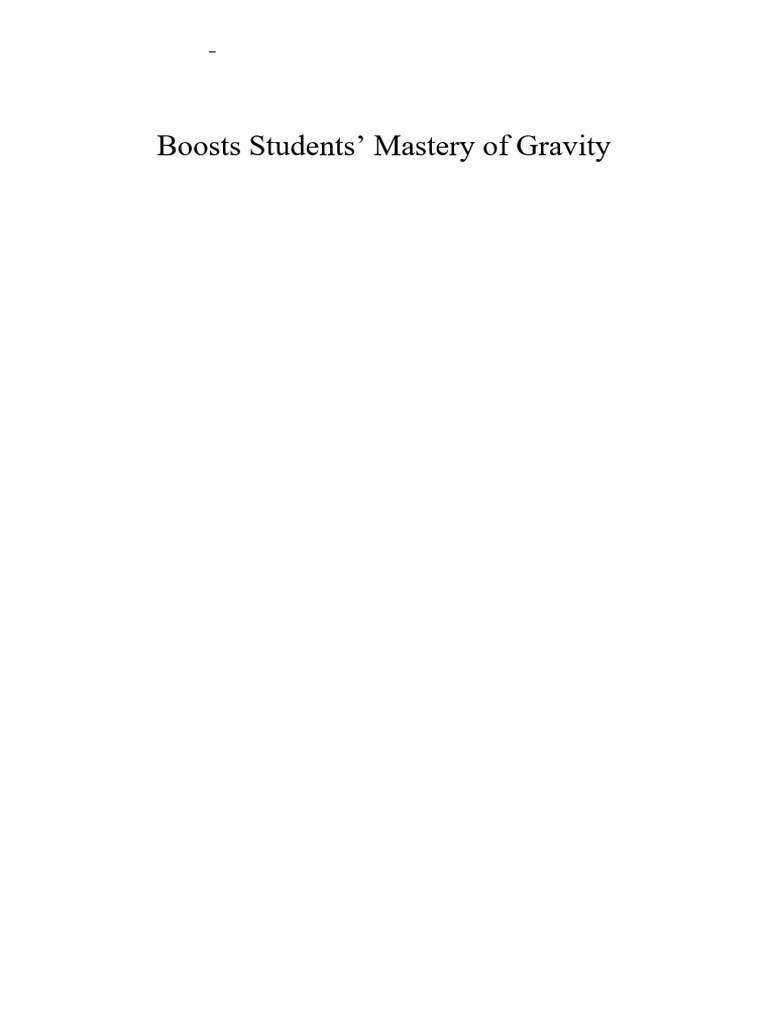 How Creative Problem-Solving Model Boosts Students' Mastery of Gravity | PDF | Learning ...