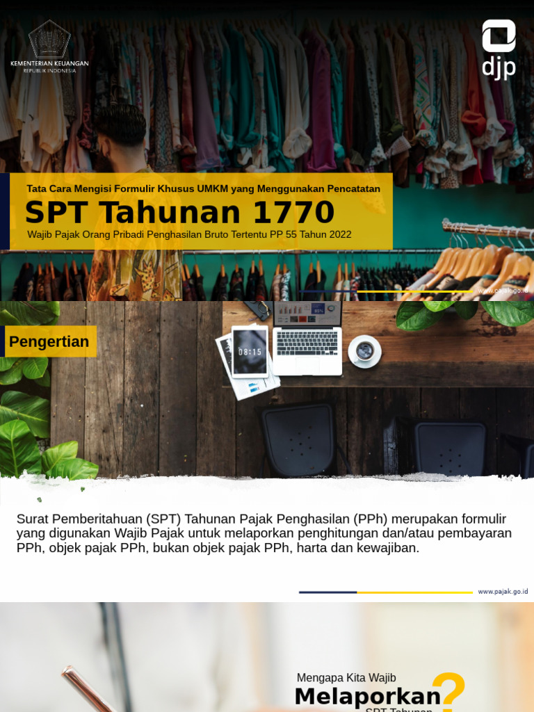 Tata Cara Pengisian SPT Tahunan OP UMKM 1770 - 1 | PDF