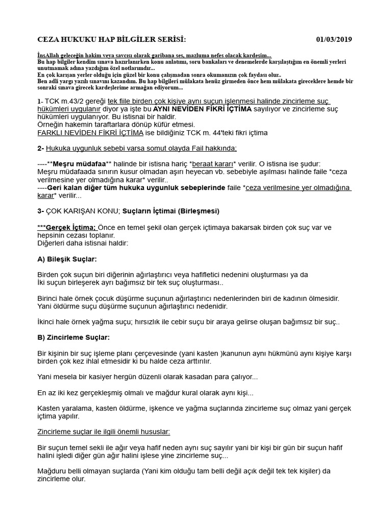 Ceza Hukuku Hap Bilgiler Serisi | PDF