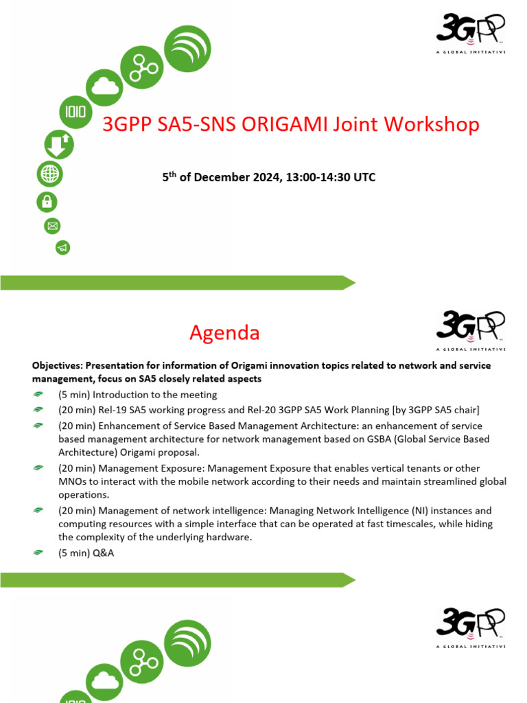 3GPP SA5 Rel-19 Working Progress & Rel-20 Working Planning | PDF | Analytics | Artificial ...