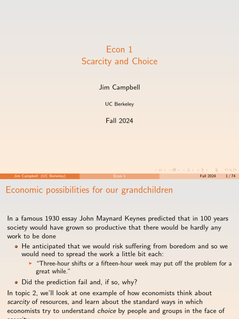 Topic 2 - Scarcity and Choice-1 | PDF | Economics | Microeconomics