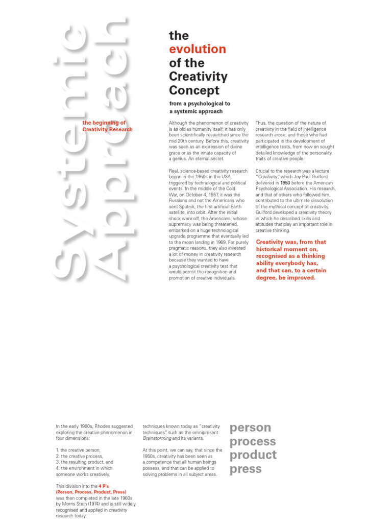 Evolution of Creativity Research | PDF | Creativity | System