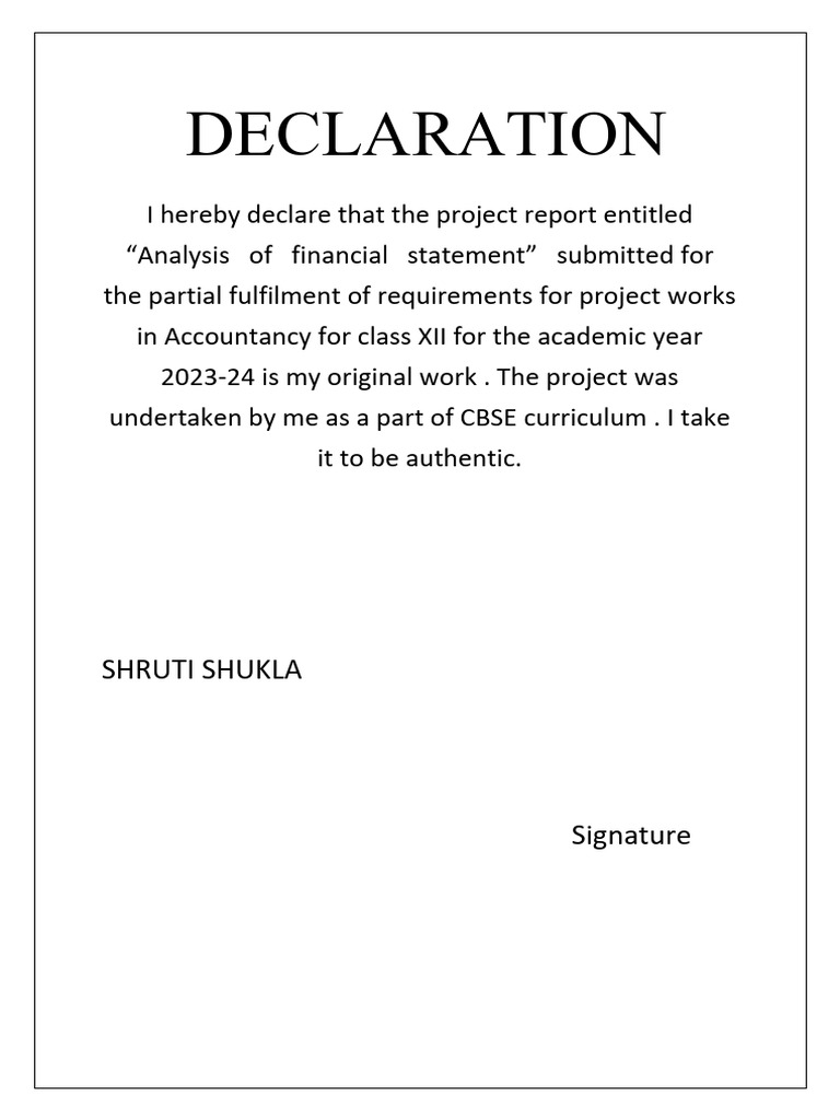 Declaration. 2 | PDF