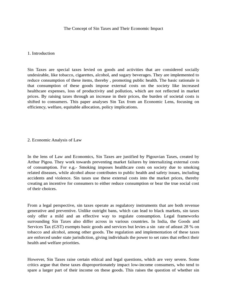 Understanding Sin Goods and Taxes | PDF | Taxes | Externality