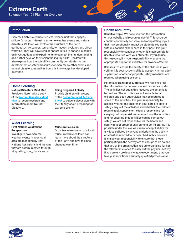 Year 6 Extreme Earth Science Unit | PDF | Science | Earthquakes