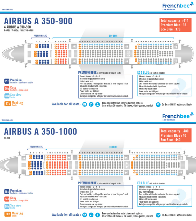 Airbus A350 Seating Options Overview | PDF