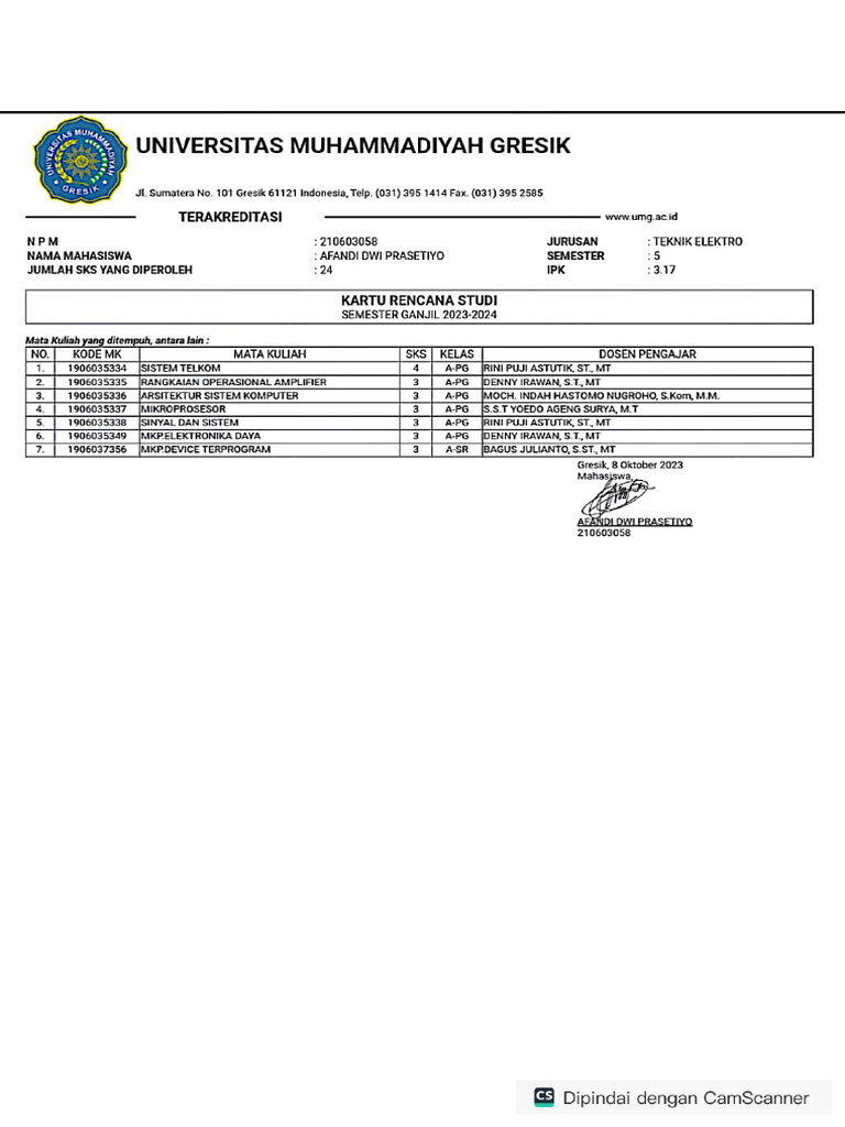KRS - Afandi Dwi Prasetiyo | PDF