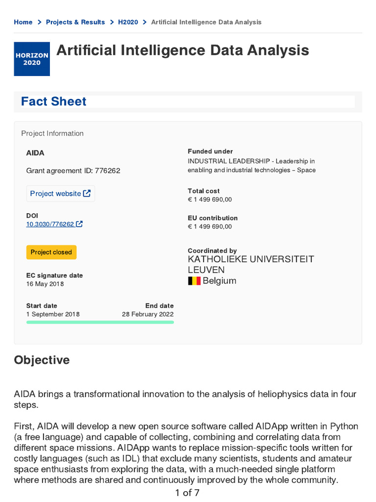 AIDA: AI for Heliophysics Data Analysis | PDF | Artificial Intelligence | Intelligence (AI ...
