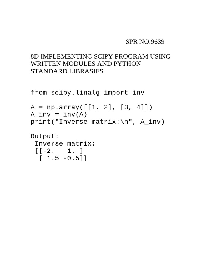 SciPy for Python Developers | PDF