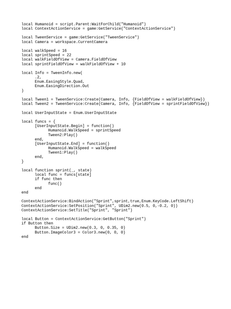 Sprint Roblox Studio | PDF