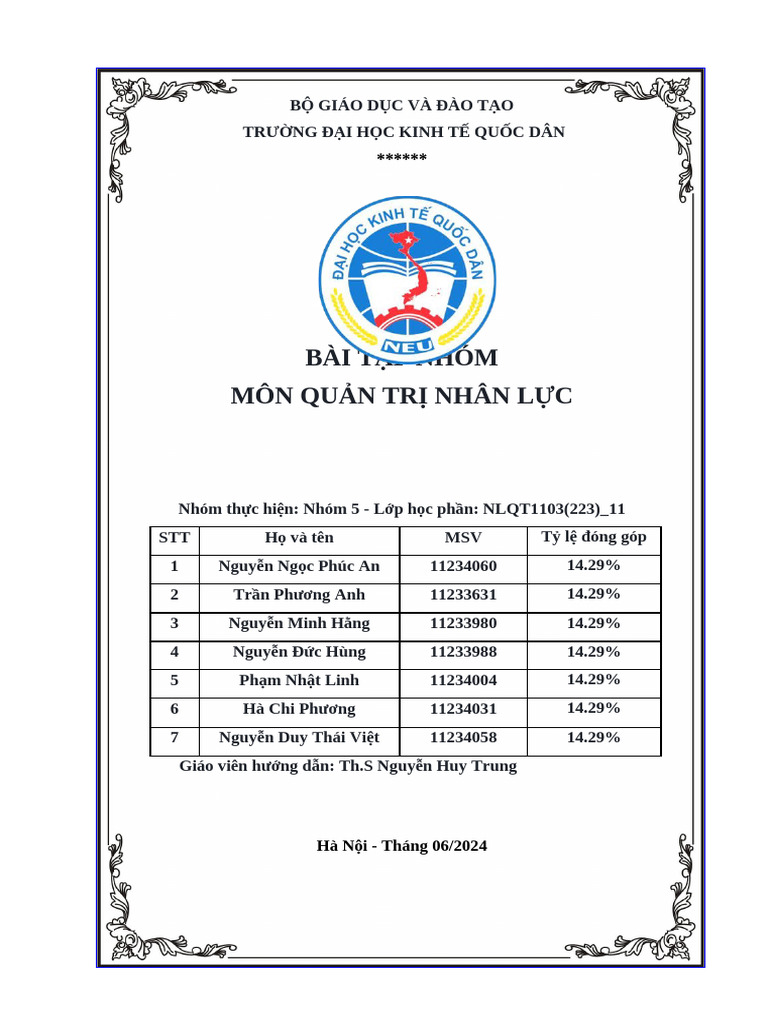 QTNL Bài tập nhóm 5 | PDF