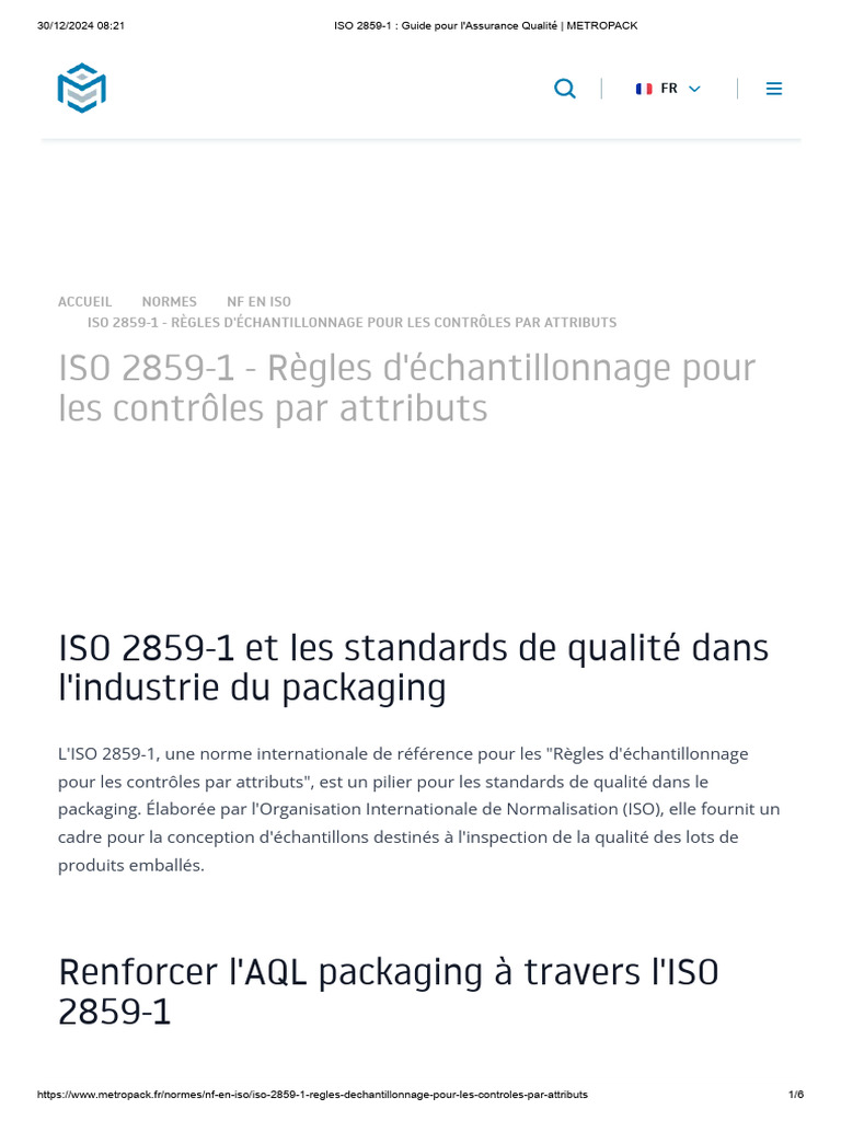 Guide ISO 2859-1 pour l'Assurance Qualité | PDF | Organisation ...