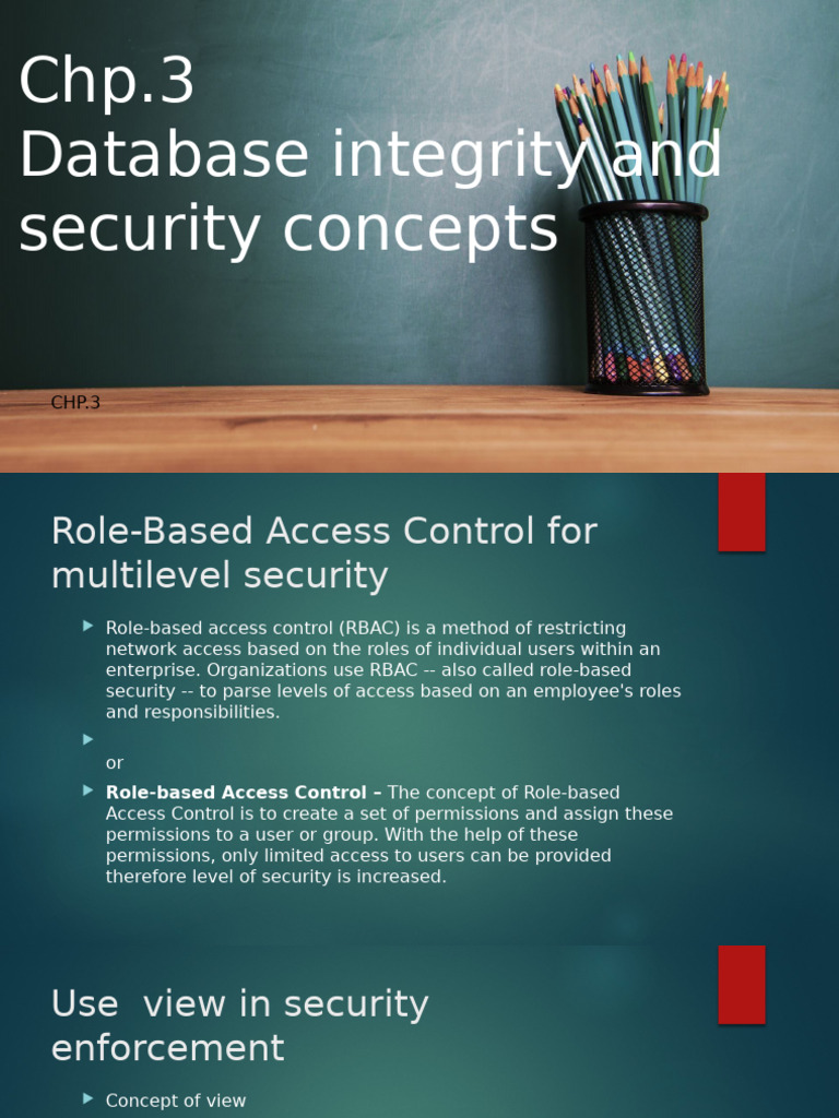 Chp.3 Database Integrity and Security Concepts | PDF | Relational Database | Encryption