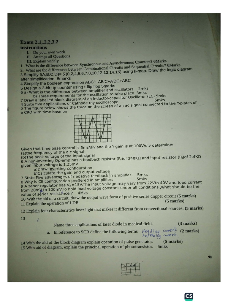 Electronics 3.1 End Sems Past Papers | PDF