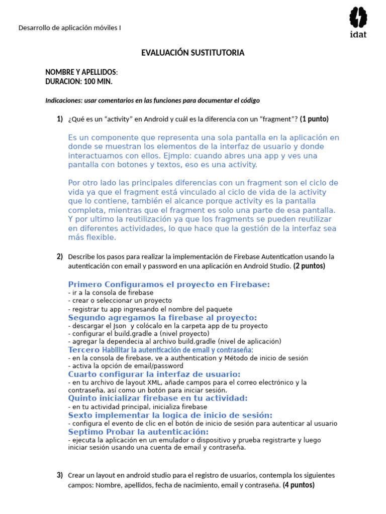 Evaluación Sustitutoria | PDF | Aplicación movil | Contraseña