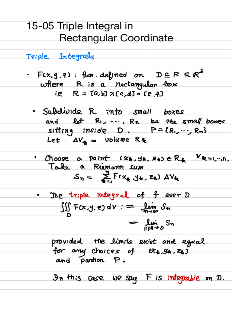 15-05 Triple Integral in Rectangular Coordinate | PDF | Mathematical ...