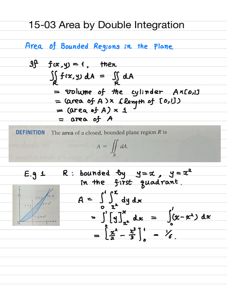 15-03 Area by Double Integration | PDF