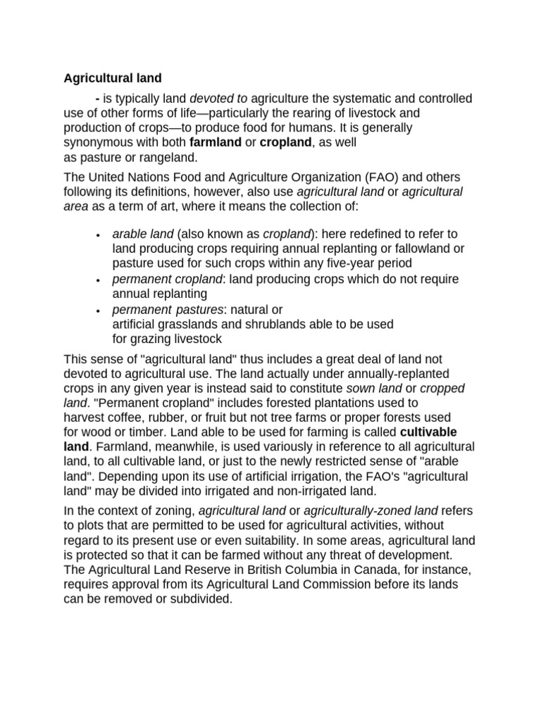 AGRICULTURAL-LAND | PDF | Agricultural Land | Agriculture
