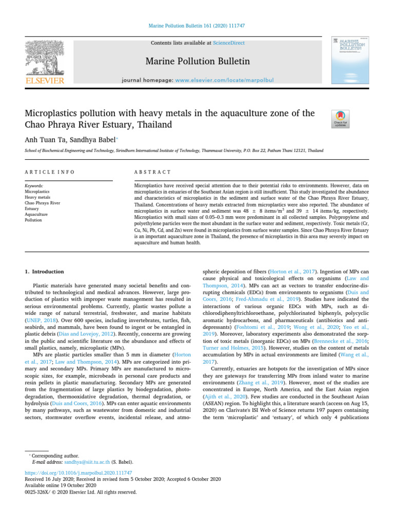 Microplastics Pollution With Heavy Metals In The Aquaculture Zone Of