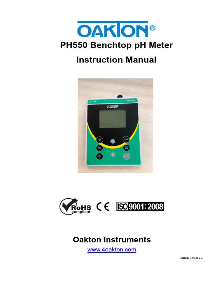35419-30-oakton-ph-550-man-v3-2 | PDF | Ph | Buffer Solution
