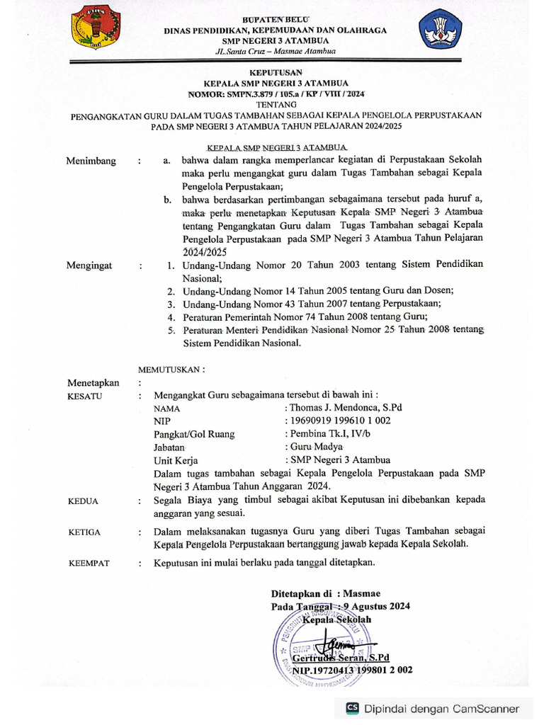 SK Kepala Perpus | PDF