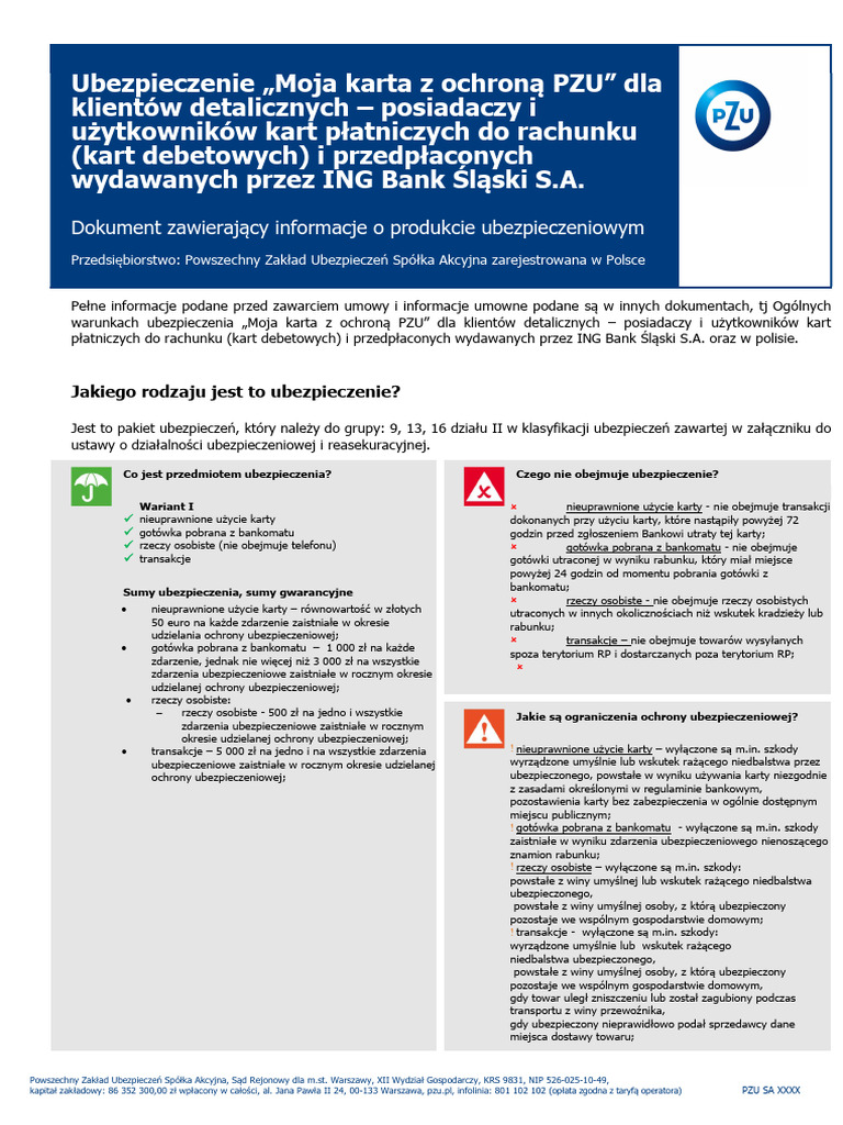 Karta Produktu KF | PDF