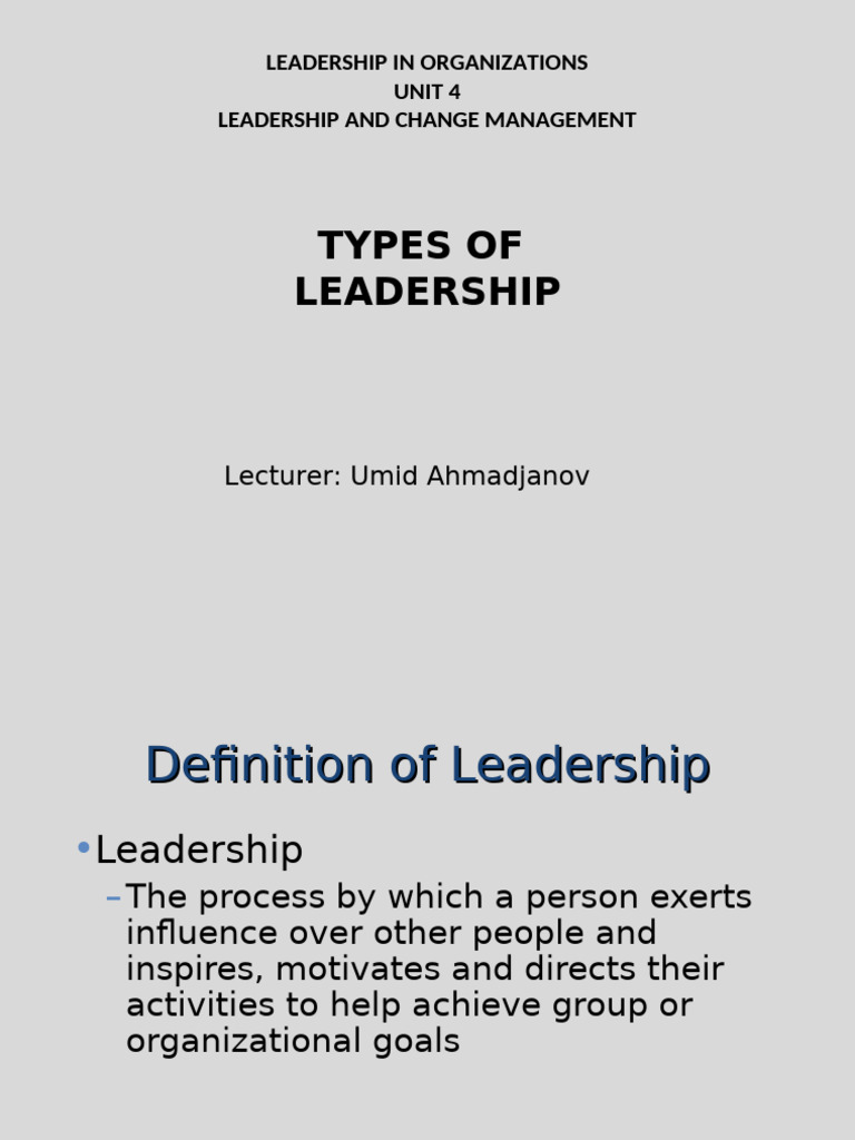 Types of Leadership Styles | PDF | Leadership | Servant Leadership