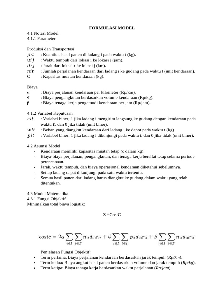 FORMULASI MODEL Dan Data Set | PDF