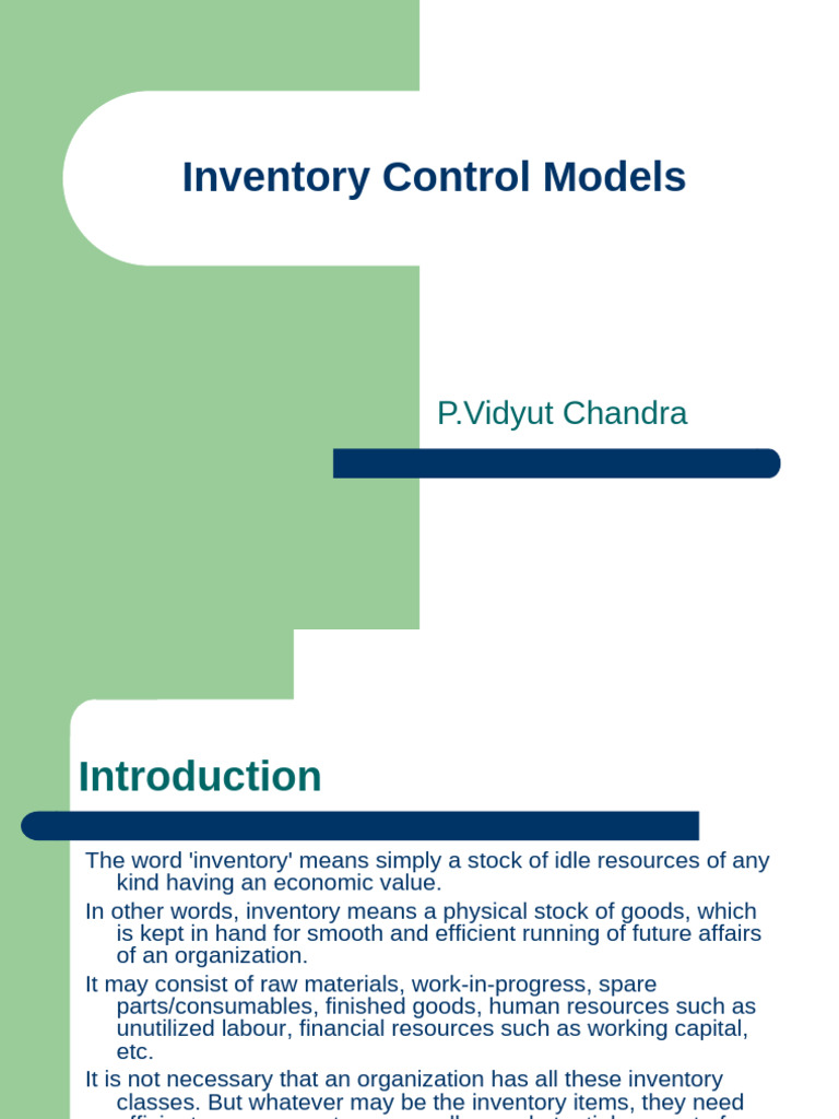Inventory Control Models | PDF | Inventory | Business