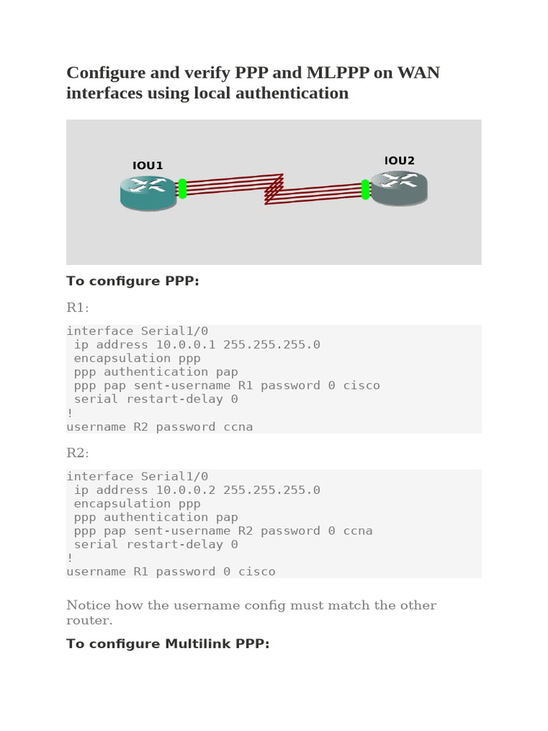 Configure and Verify PPP and MLPPP On WAN Interfaces Using Local | PDF