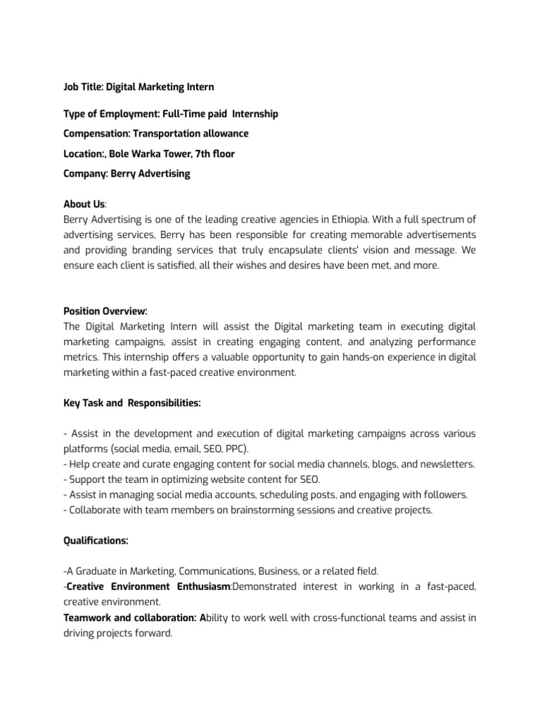 Digital Marketing Intern - Copy-1 | PDF