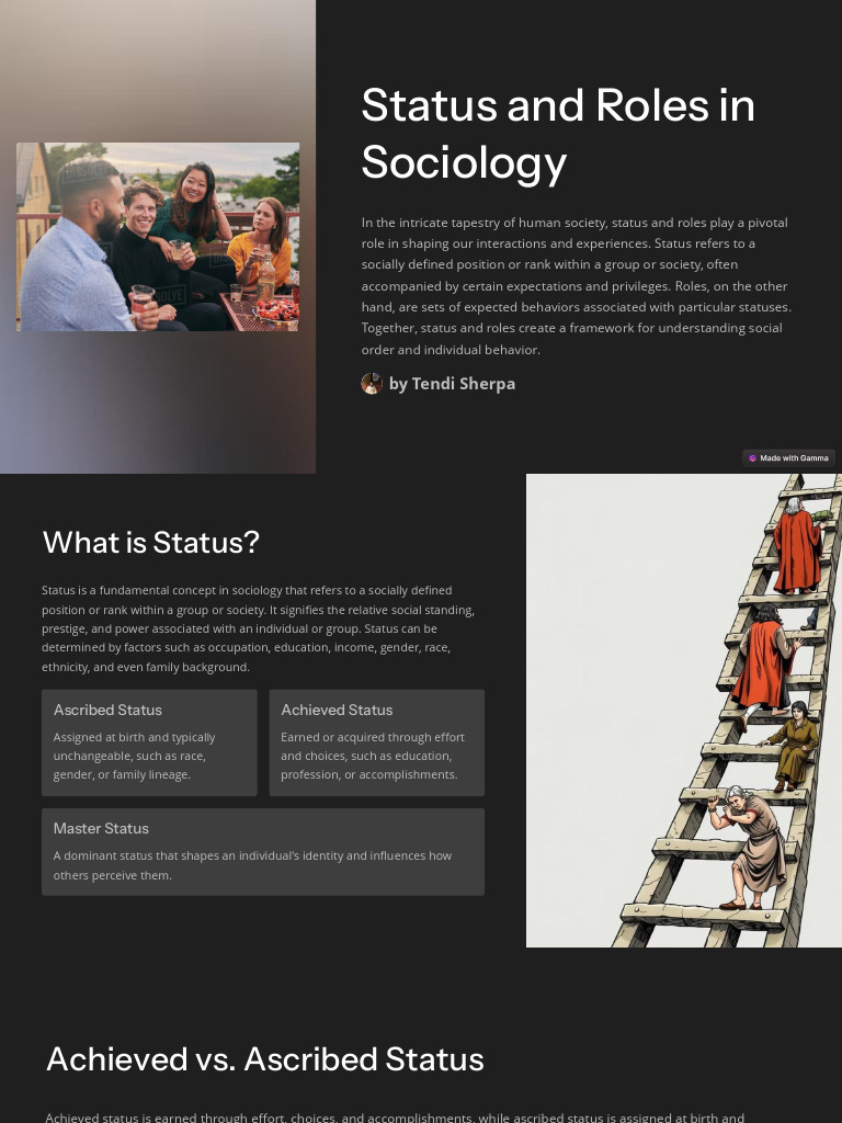 Understanding Status and Roles in Society | PDF | Social Status ...