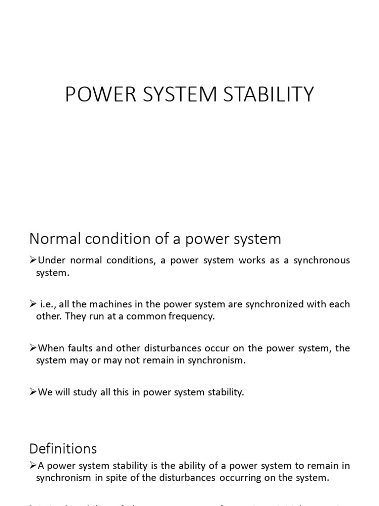 3-Stability and Its Classification | PDF | Steady State | Electricity