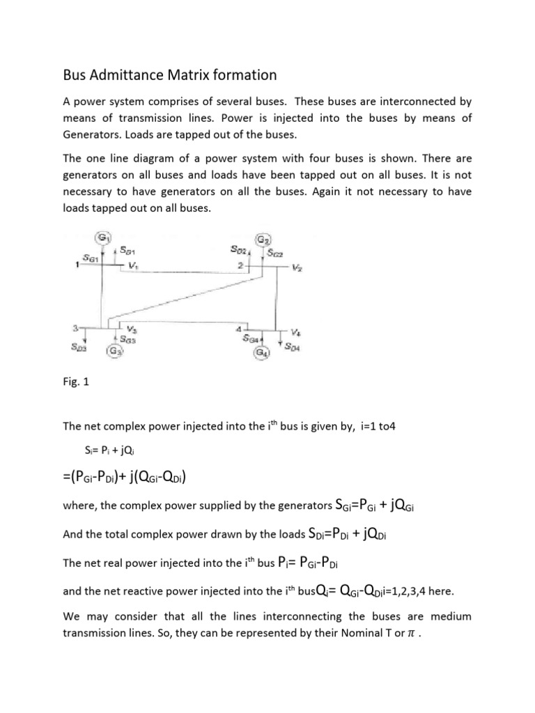 Ybus formation | PDF | Computer Engineering | Electromagnetism