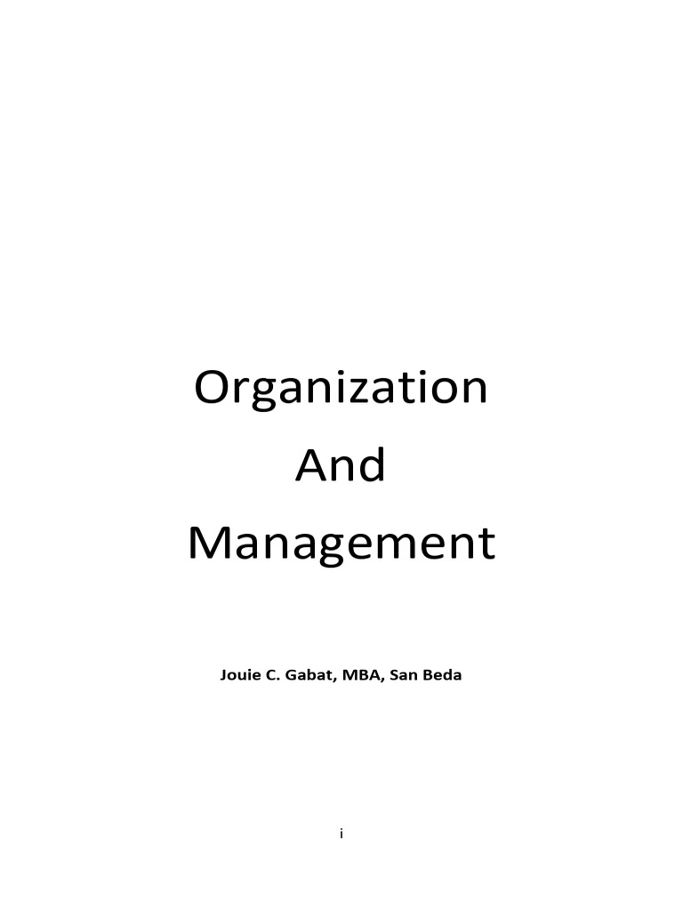 Organization and Management - FINAL | PDF | Disciplines | Employment