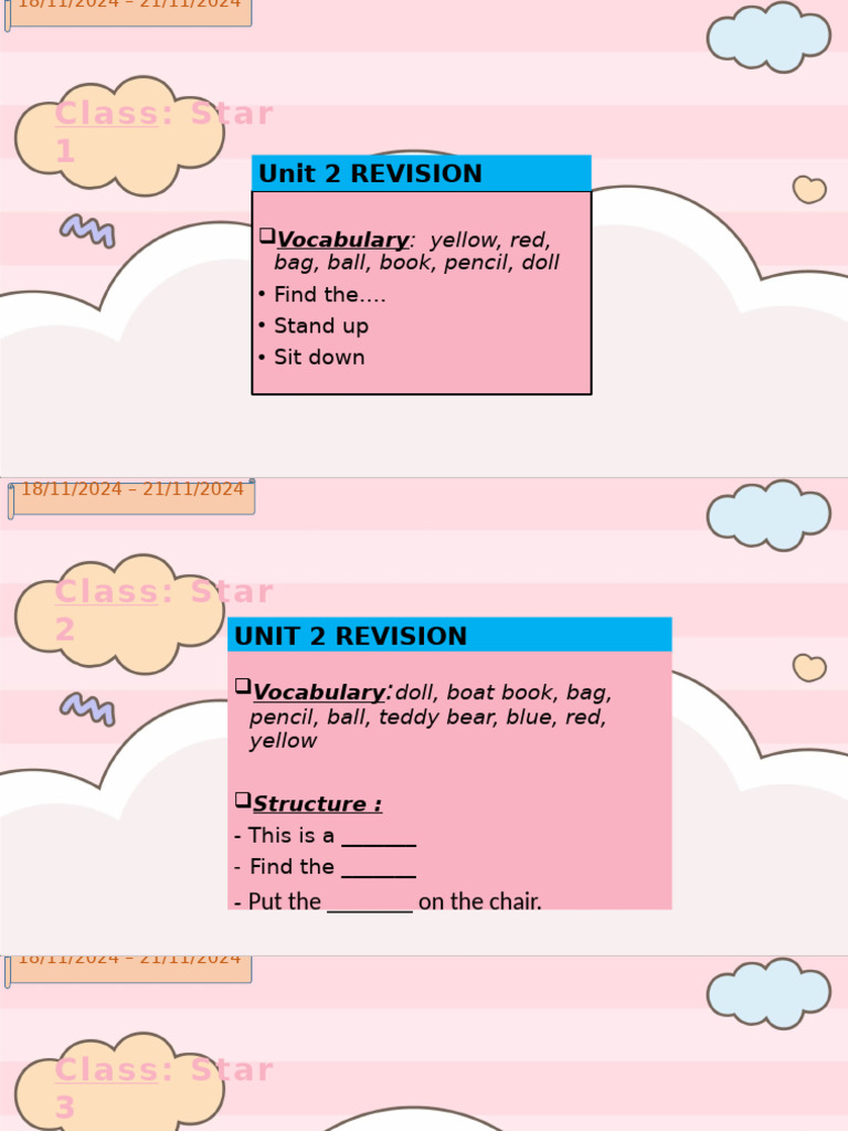 Little Star - Unit 2 Revision | PDF
