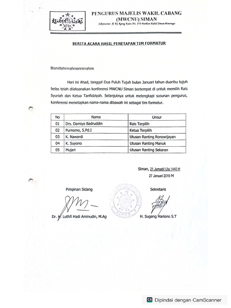 Ba Tim Formatur | PDF