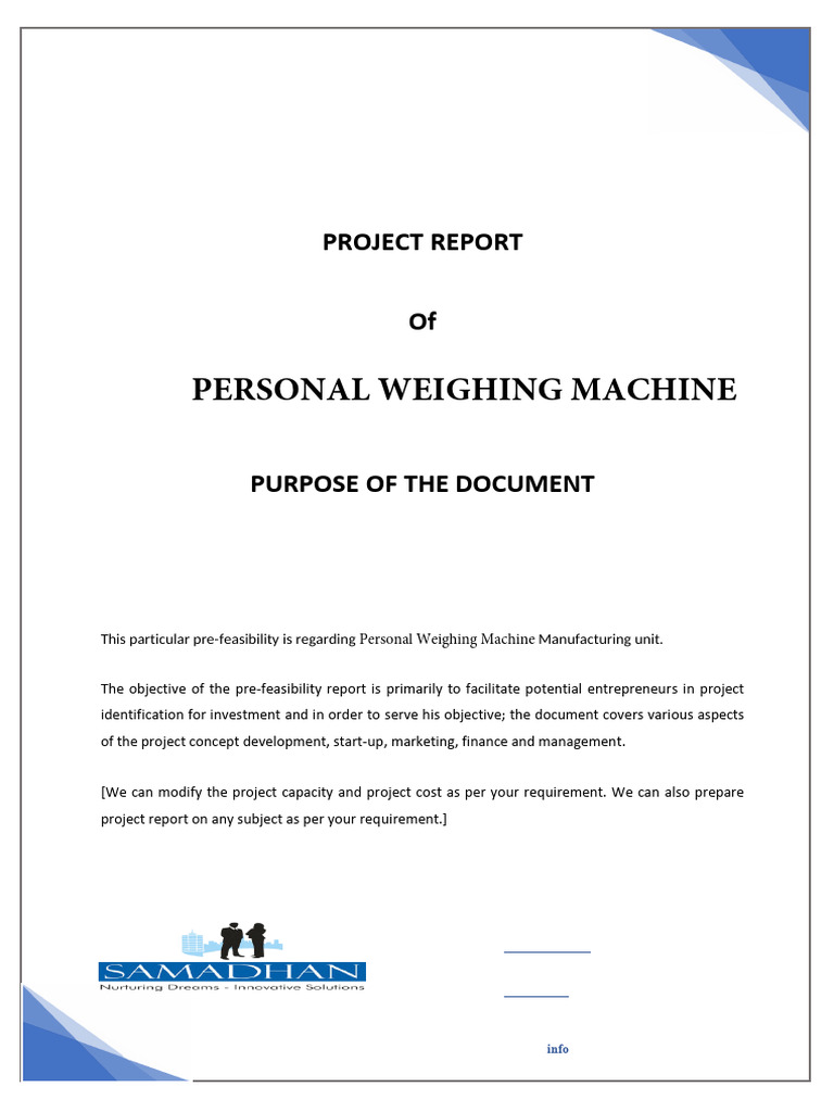 Personal Weighing Machine Project Report | PDF | Weighing Scale | Economies