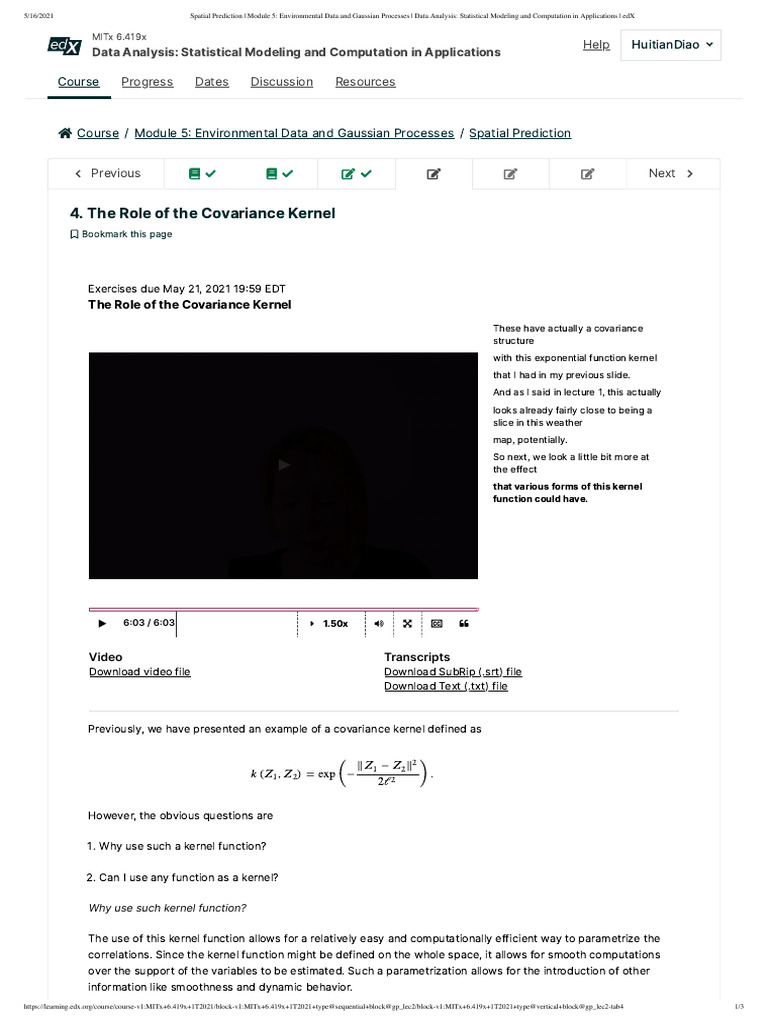 5 2-4 Spatial Environmental Data Gaussian Processes | PDF | Convolution | Functions And Mappings