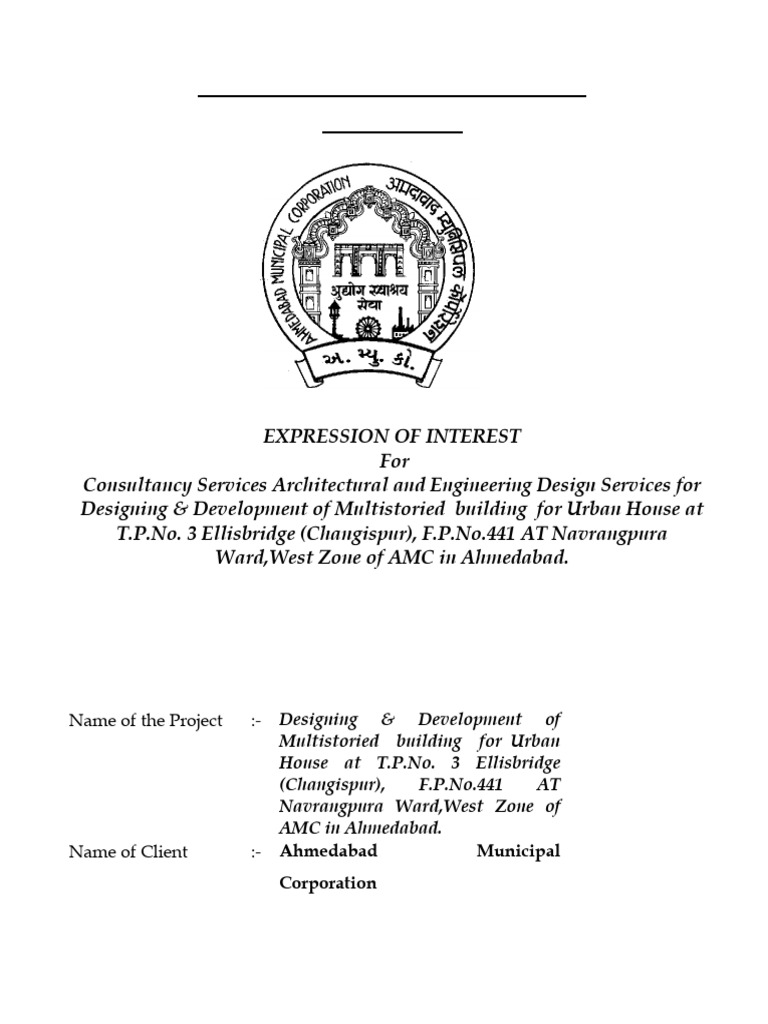 1.technical Bid-EOI For Urban House | PDF | Procurement | Supply Chain Management