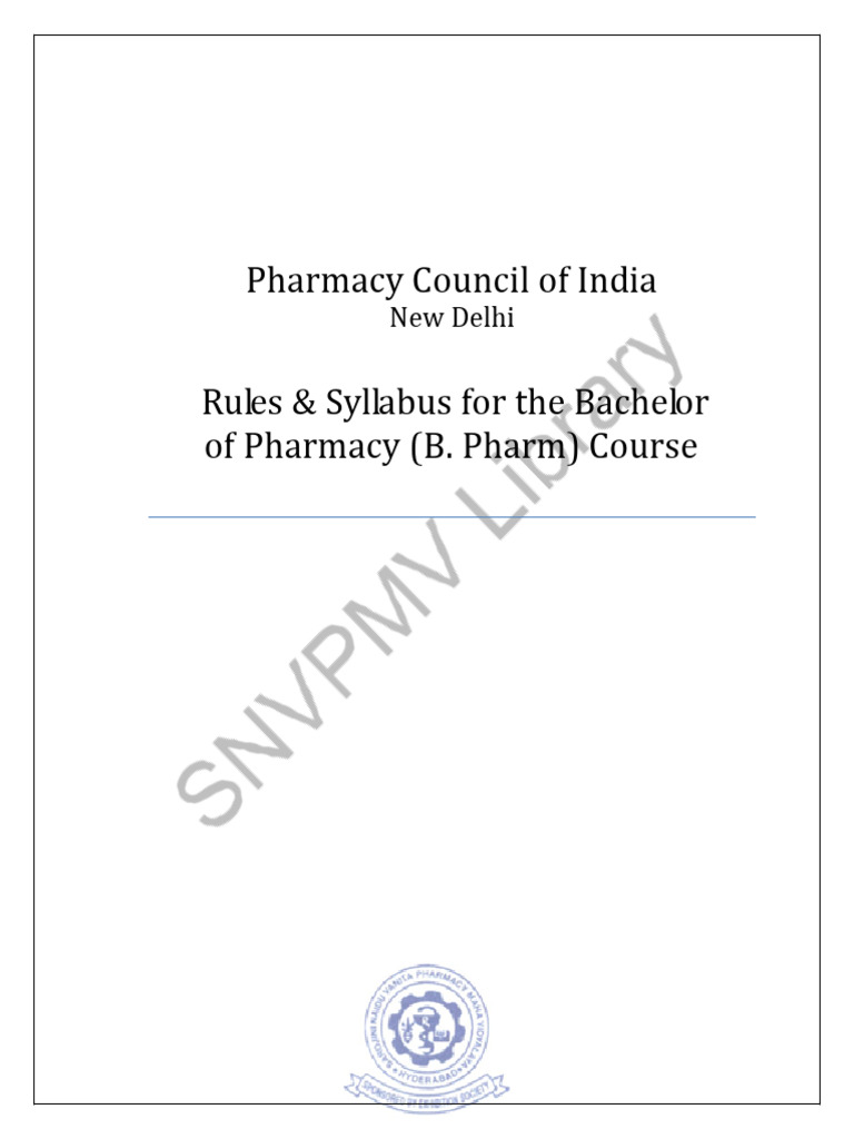 B. Pharm Regulations and Syllabus 2024 | PDF | Pharmacy | Pharmacology