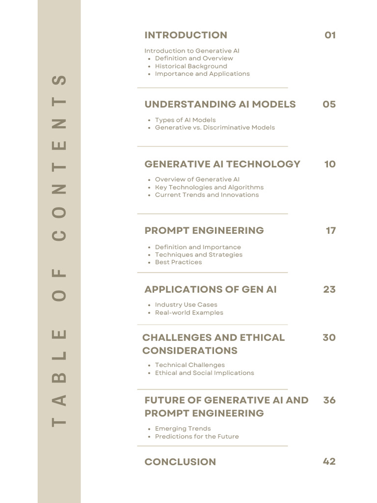 White Minimalist Table of Contents Document A4 | PDF
