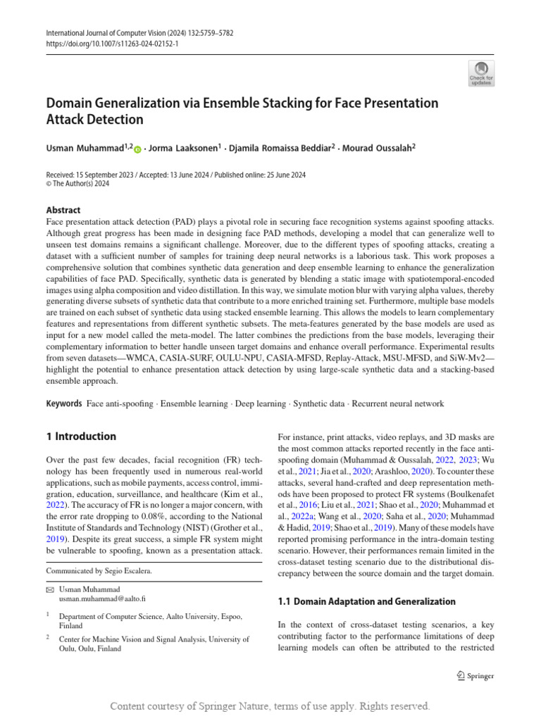 Domain Generalization Via Ensemble Stacking For Fa | PDF | Deep Learning | Artificial Neural Network