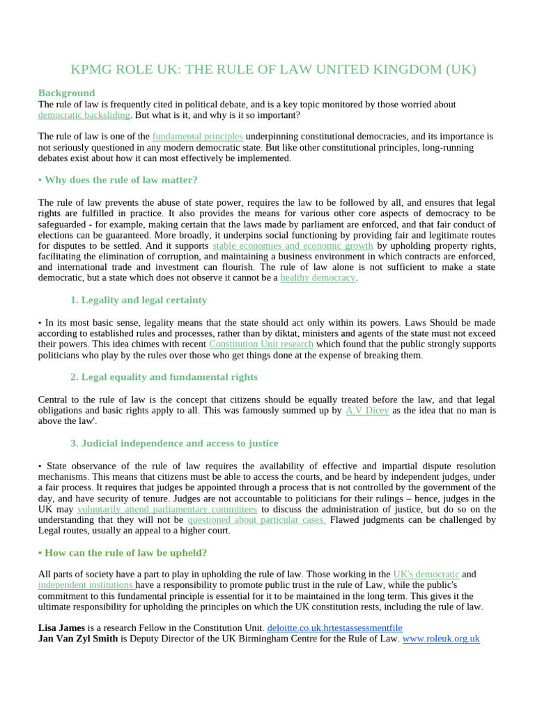 Kpmg Gio Assessment | PDF | Rule Of Law | Democracy