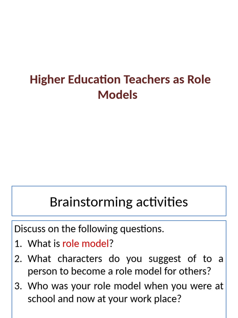 7 Ppt Role Model | PDF | Teachers | Education Theory