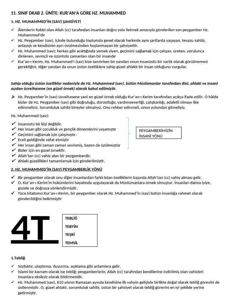 Dkab 2. Üni̇te Not | PDF