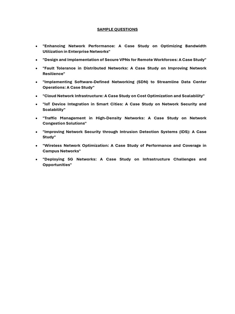 SAMPLE QUESTIONS- Case Study | PDF